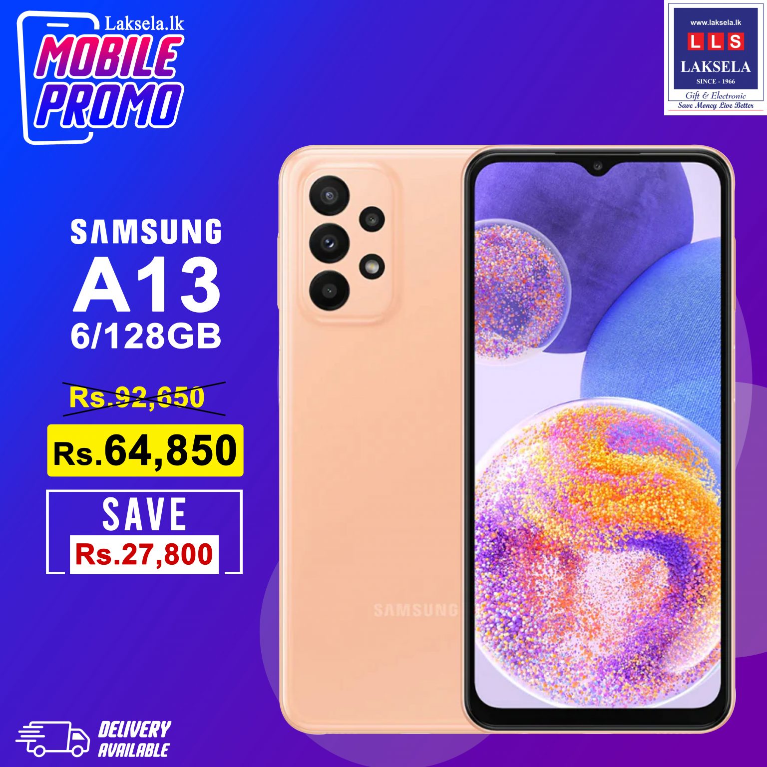 Samsung Galaxy A13 6/128GB – Peach – Laksela